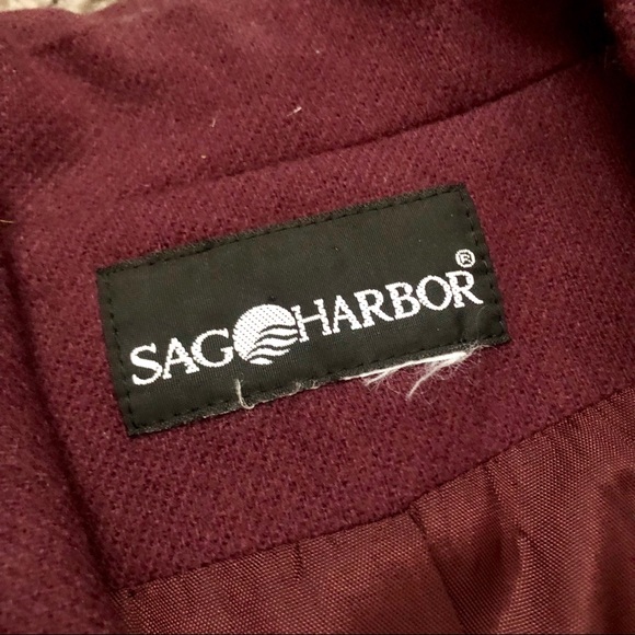 Sag Harbor | Jackets & Coats | Sag Harbor Vintage Pea Coat Burgundy ...